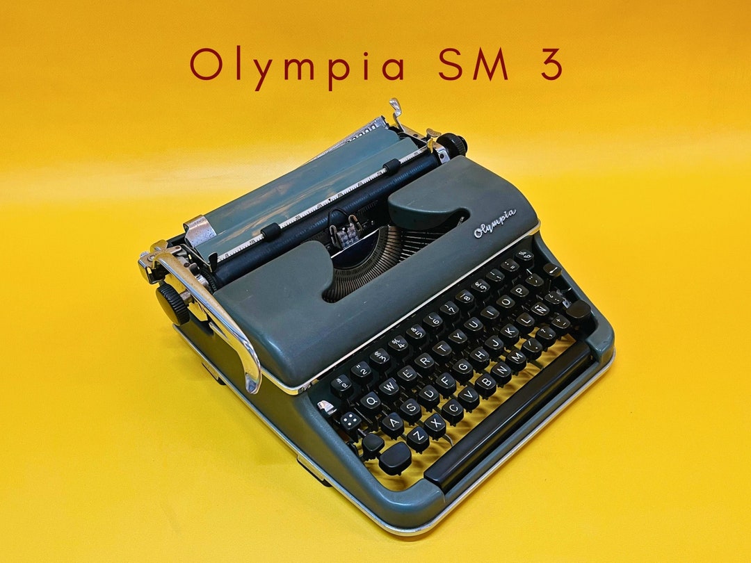 Vintage Olympia SM3 Military Green Typewriter 1950s German Manual Retro Gift Fully Functional ...