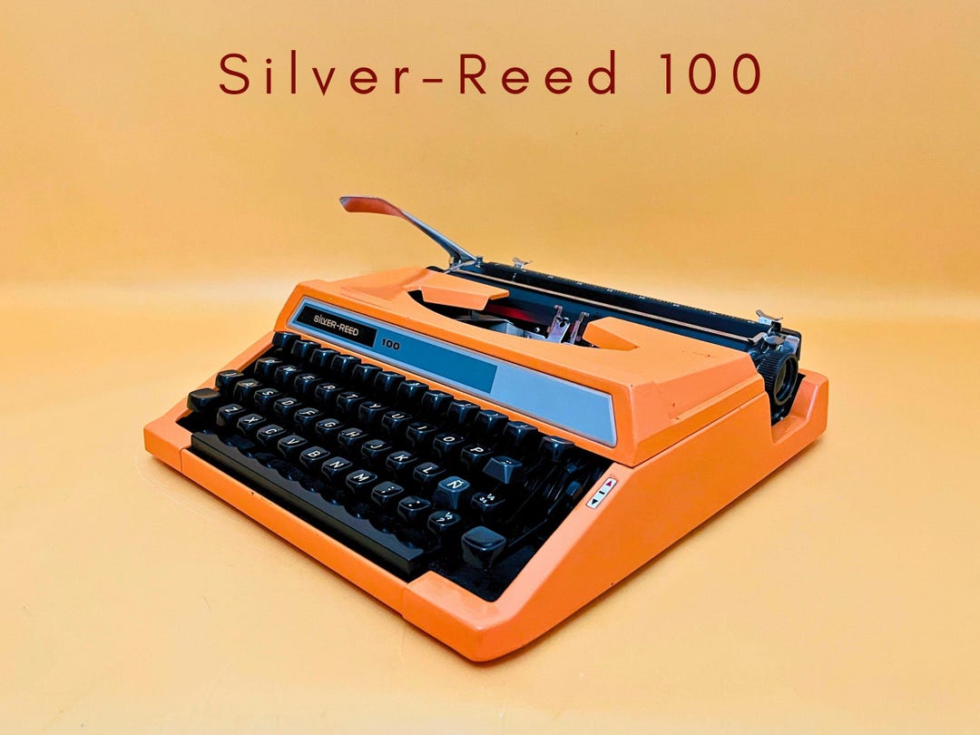 Working Typewriter Silver Reed 100 Orange Typewriter Manual Typewriter ...