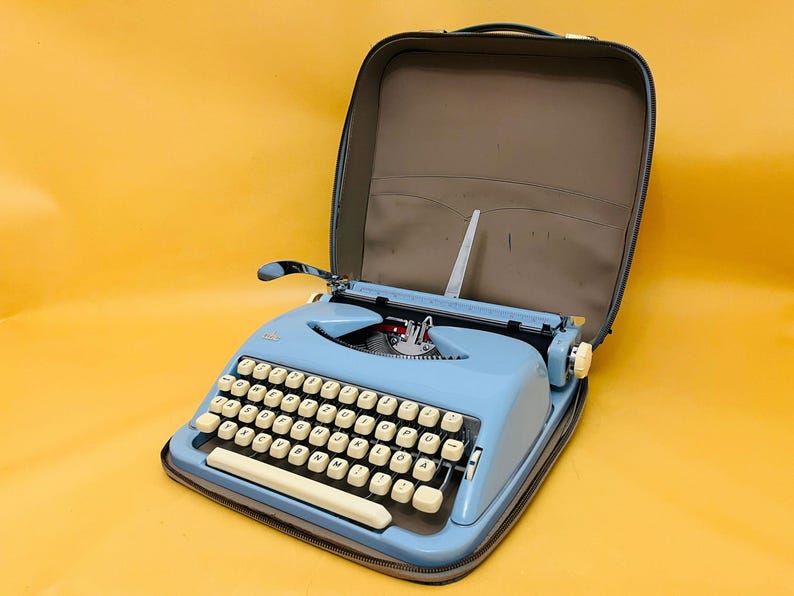 Working Typewriter ABC Wagenfeld Design 1962 Light Blue Typewriter With ...