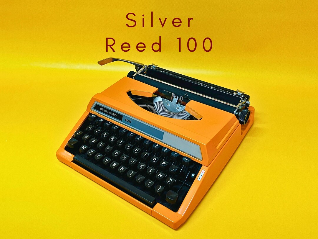 Typewriter Silver Reed 100 Typewriter Working Orange Typewriter 70s ...