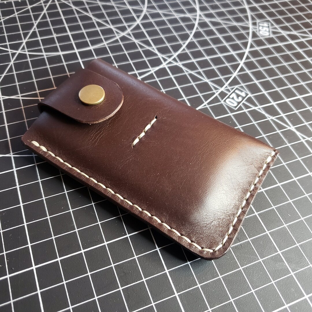 Full Leather Card Slide -handmade Pop up Card Wallet - Etsy