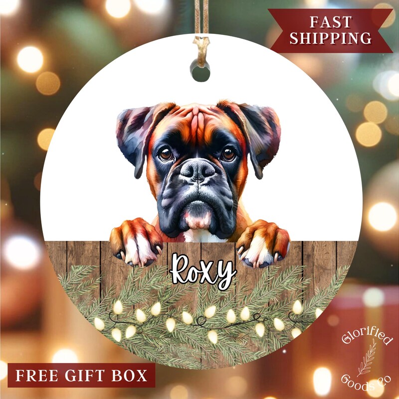 Boxer Dog Ornament - Etsy