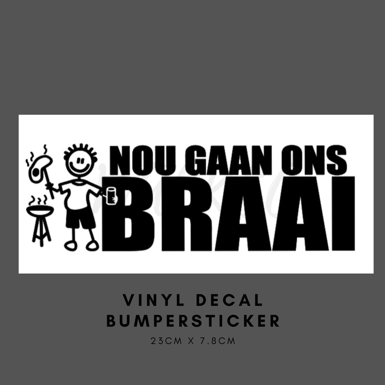 Braai Bumper Sticker. Sticker for Men. Vinyl Decal. Cape Town. - Etsy