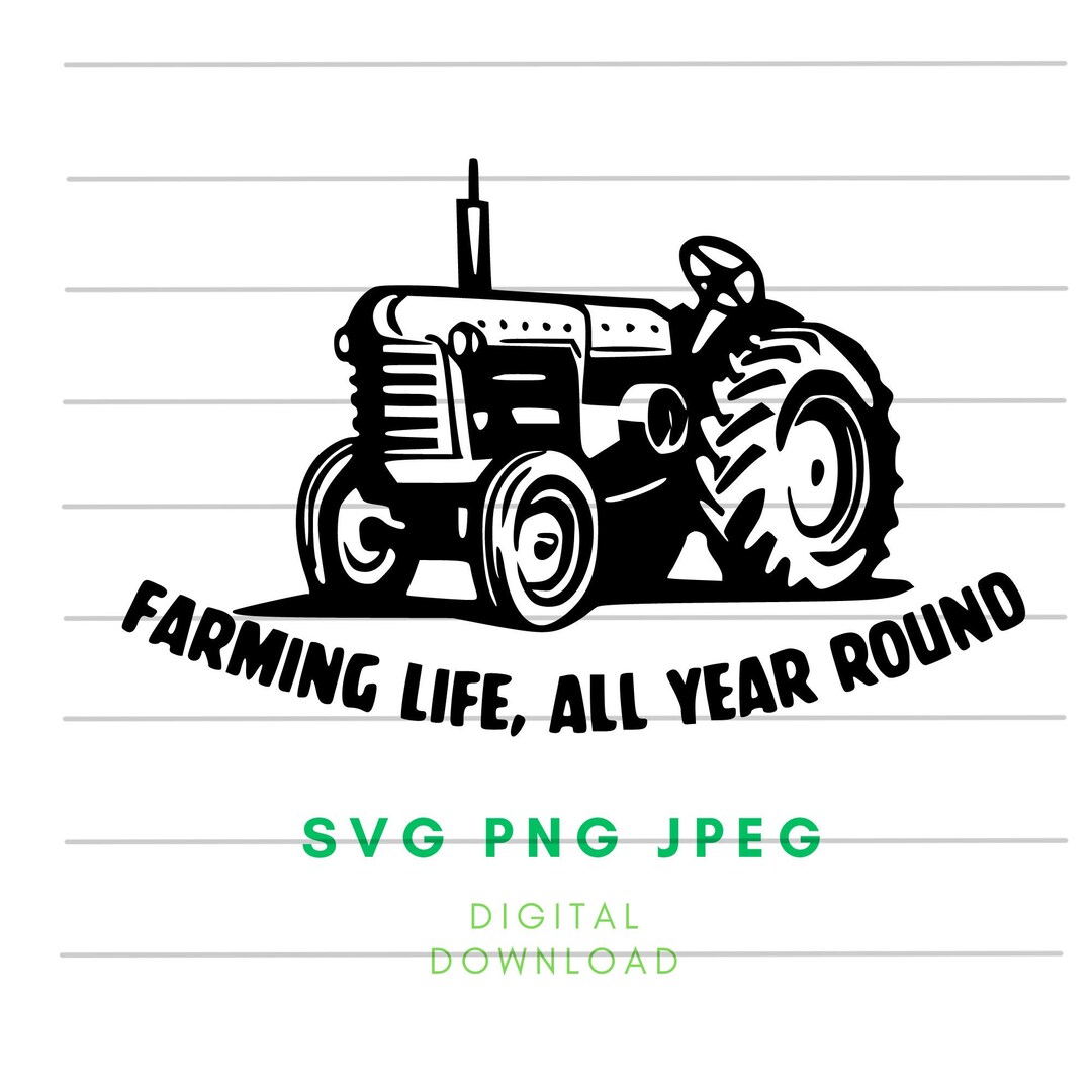 Trator svg, trator agrícola, svg, png, arquivo de corte, imprimível ...
