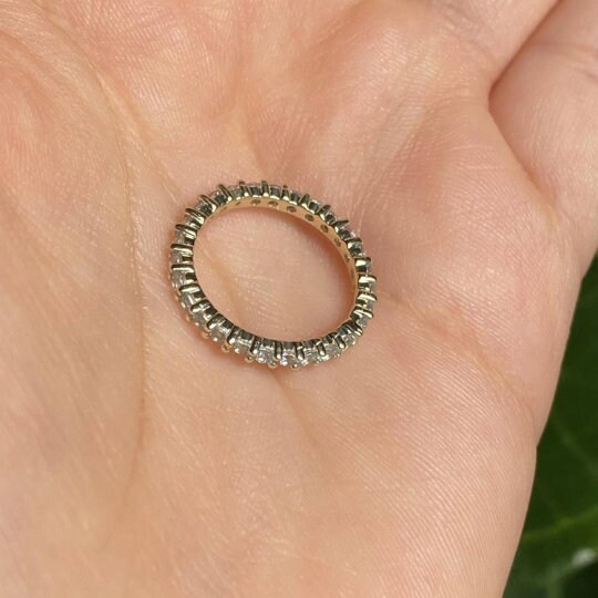 Blue Topaz Ring Eternity Ring Natural Blue Topaz Eternity | Etsy