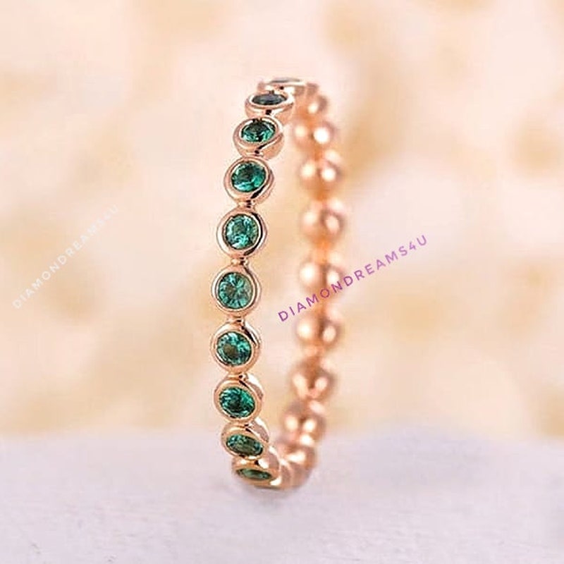 Emerald Stacking Ring - Etsy