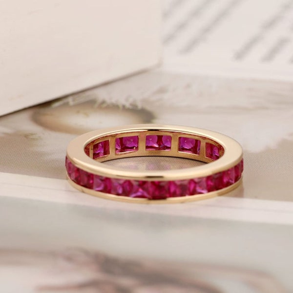 Ruby Eternity Band - Etsy