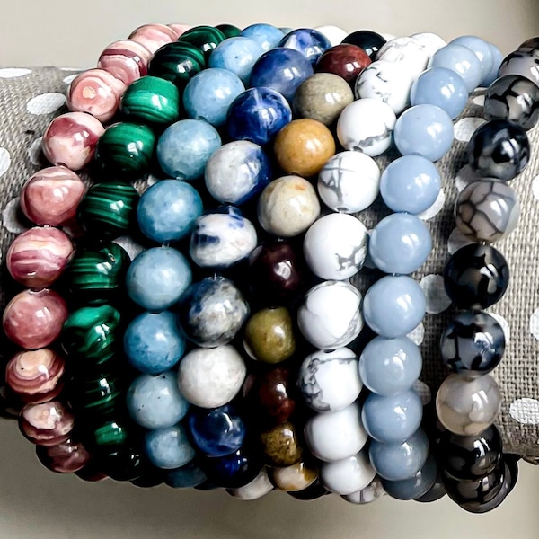Stretch Gemstone Bracelets - Etsy