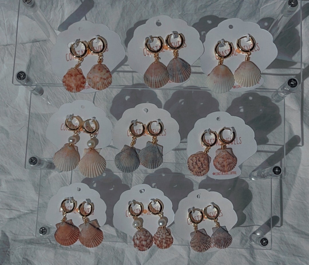 Seashell Earrings, Seashell Jewelry, Ocean Earrings, Beach Earrings ...