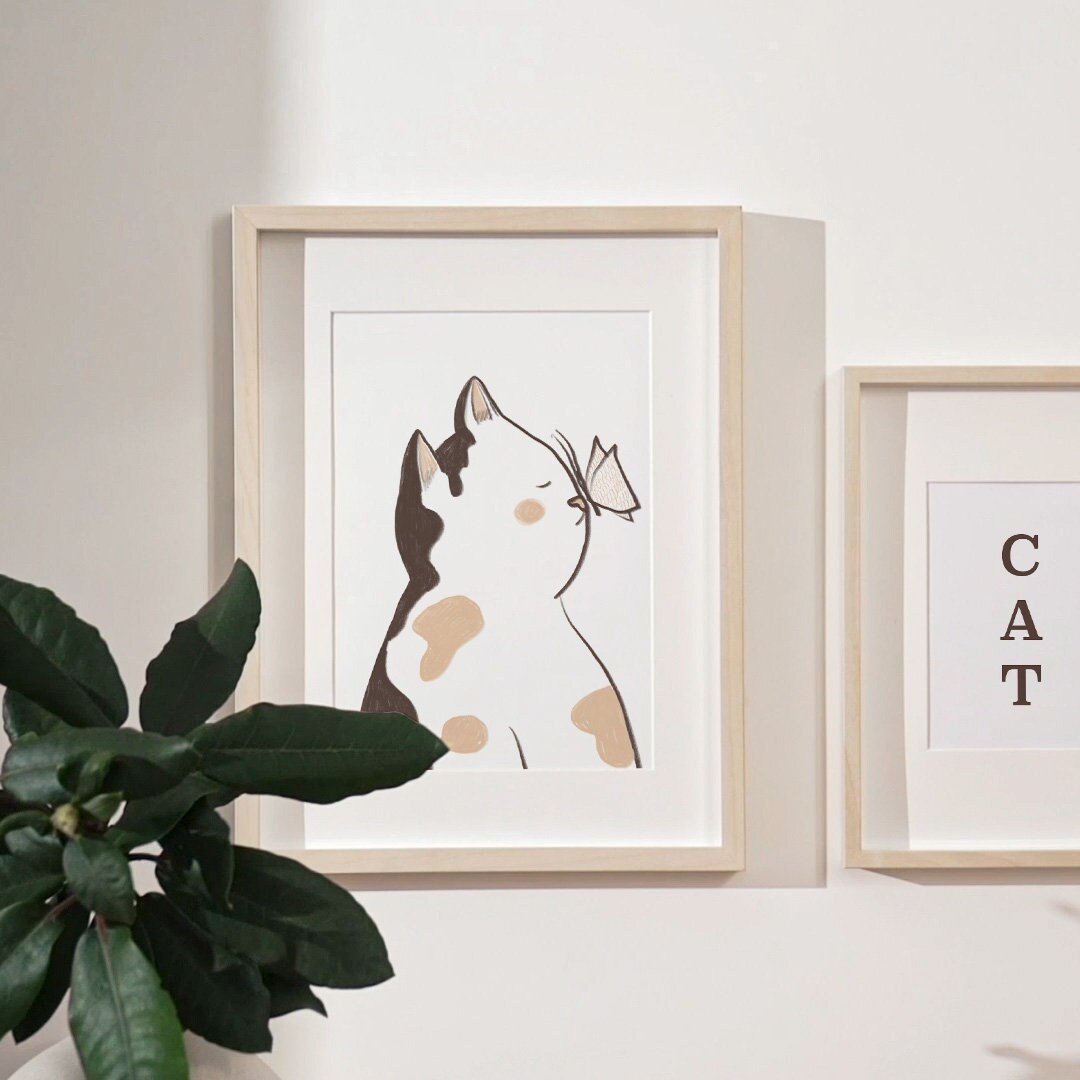 Printable Wall Arts, Printable Poster, Cat Poster, Cat Illustrations ...
