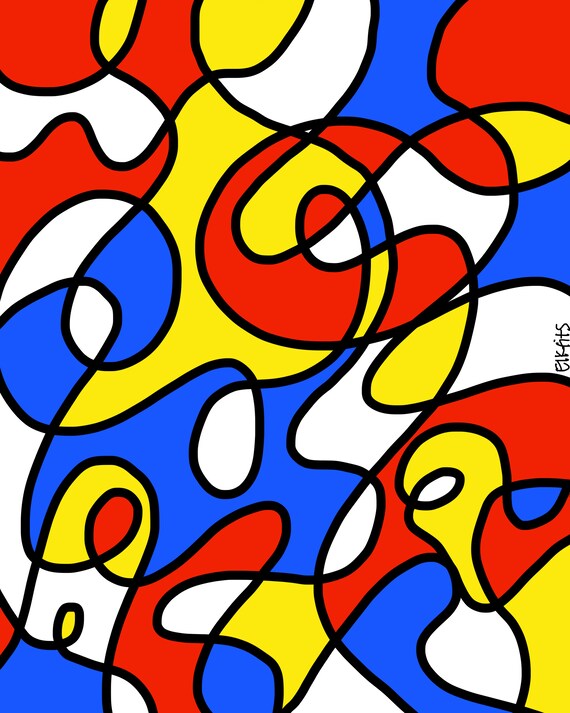 Primary Color Abstract Print 8X10 - Etsy