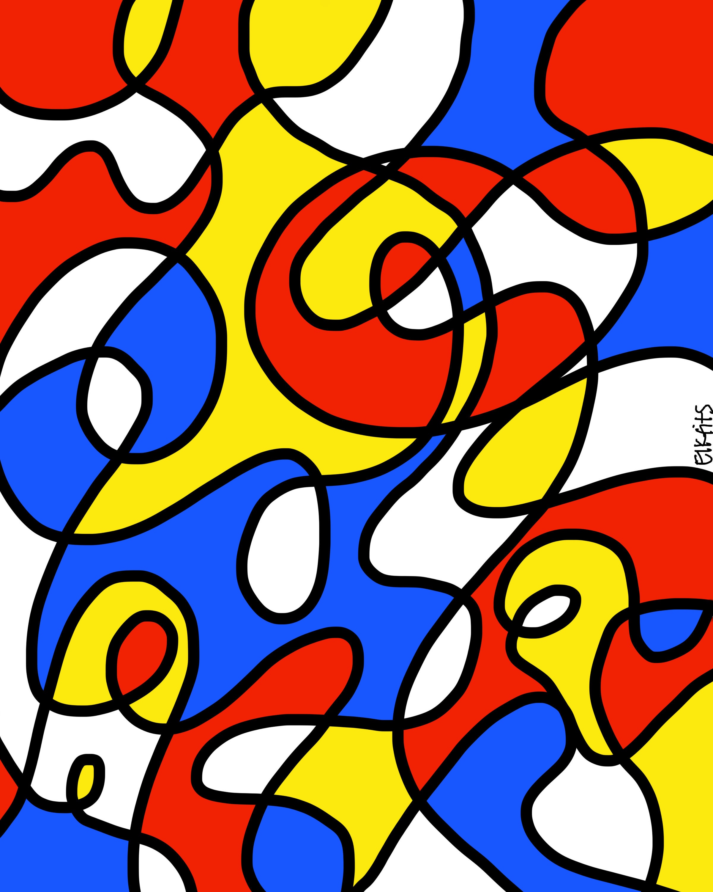 Primary Color Abstract Print 8X10 - Etsy