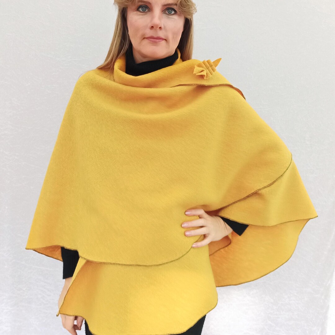 Wool Cape / Poncho / Cloak for Women, Winter Cape, 100% Boiled Wool in ...