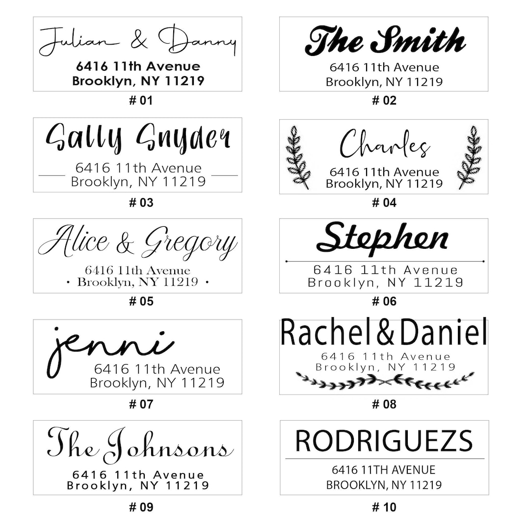 Personalized Address Stamp Self Inking, Custom Business Family , Mr and ...