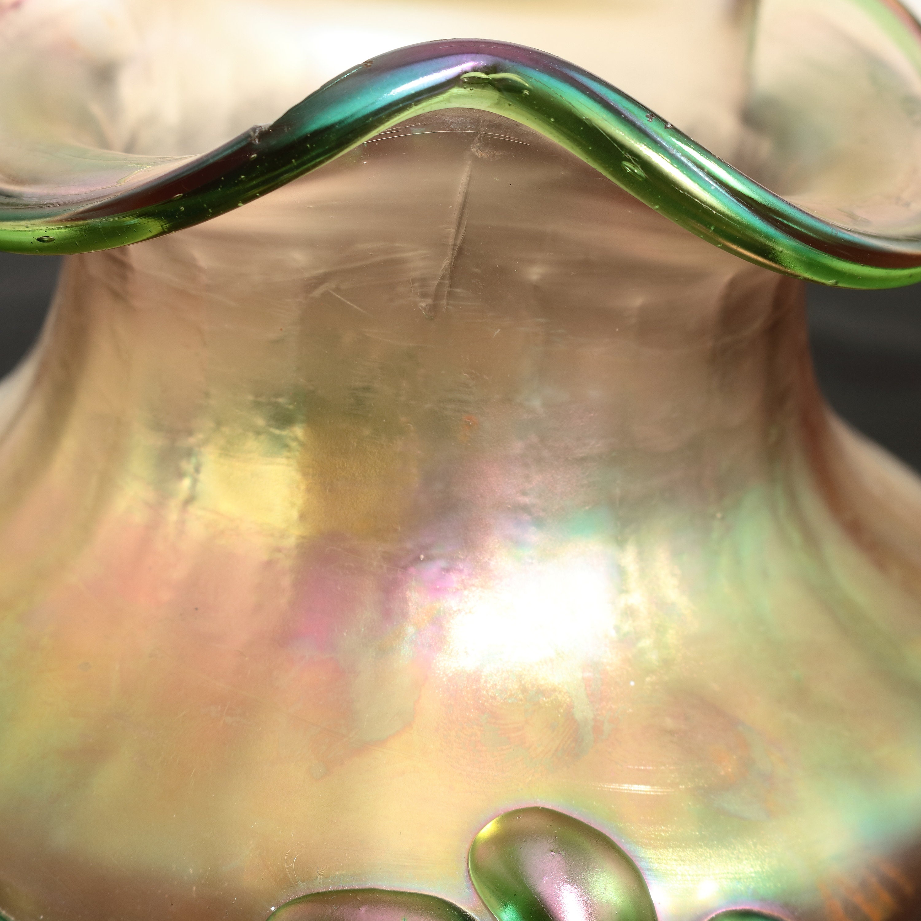Kralik Glass Art Nouveau Vase Iridescent Applied Leaf Design - Etsy