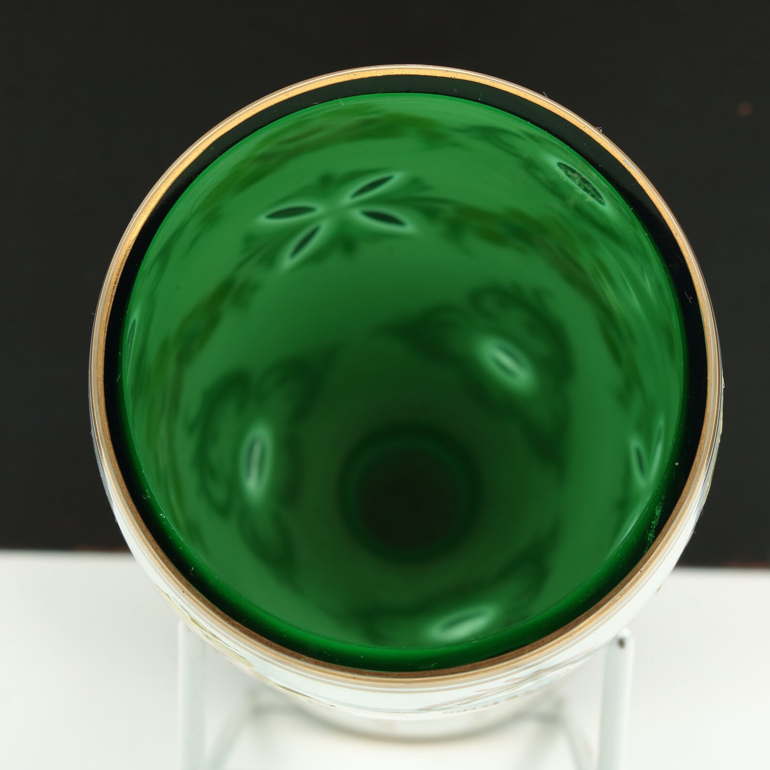 Antique Bohemian Glass Vase Overlay Opaline on Green, 20.5cm High - Etsy