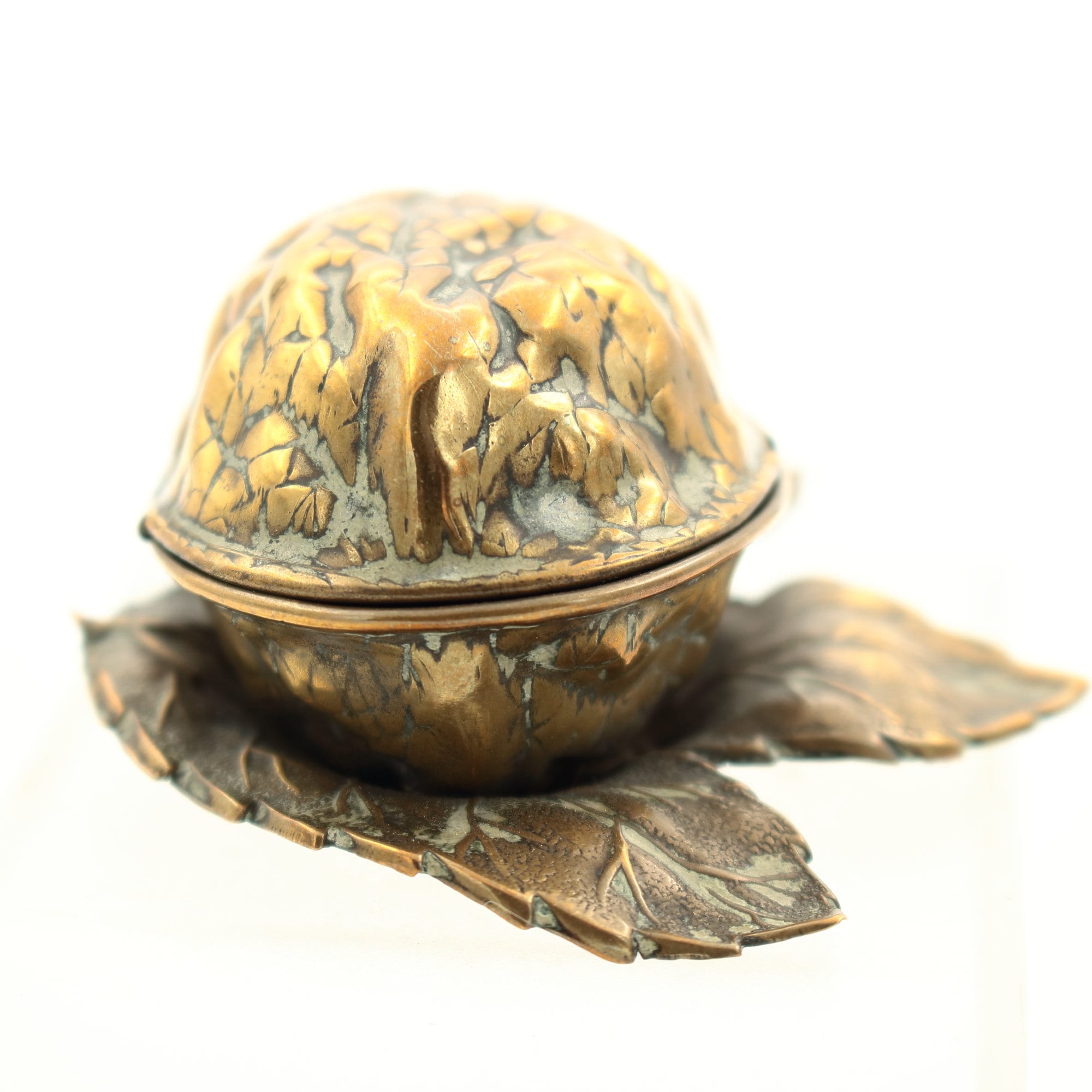 Victorian Brass Needle Case by W Avery Redditch Walnut on a Leaf Base ...