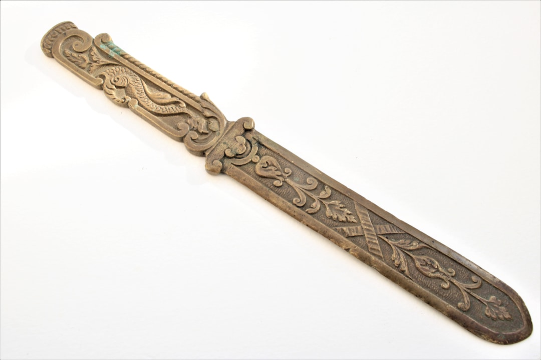 Antique Brass Bronze Ornate Letter Opener - Etsy