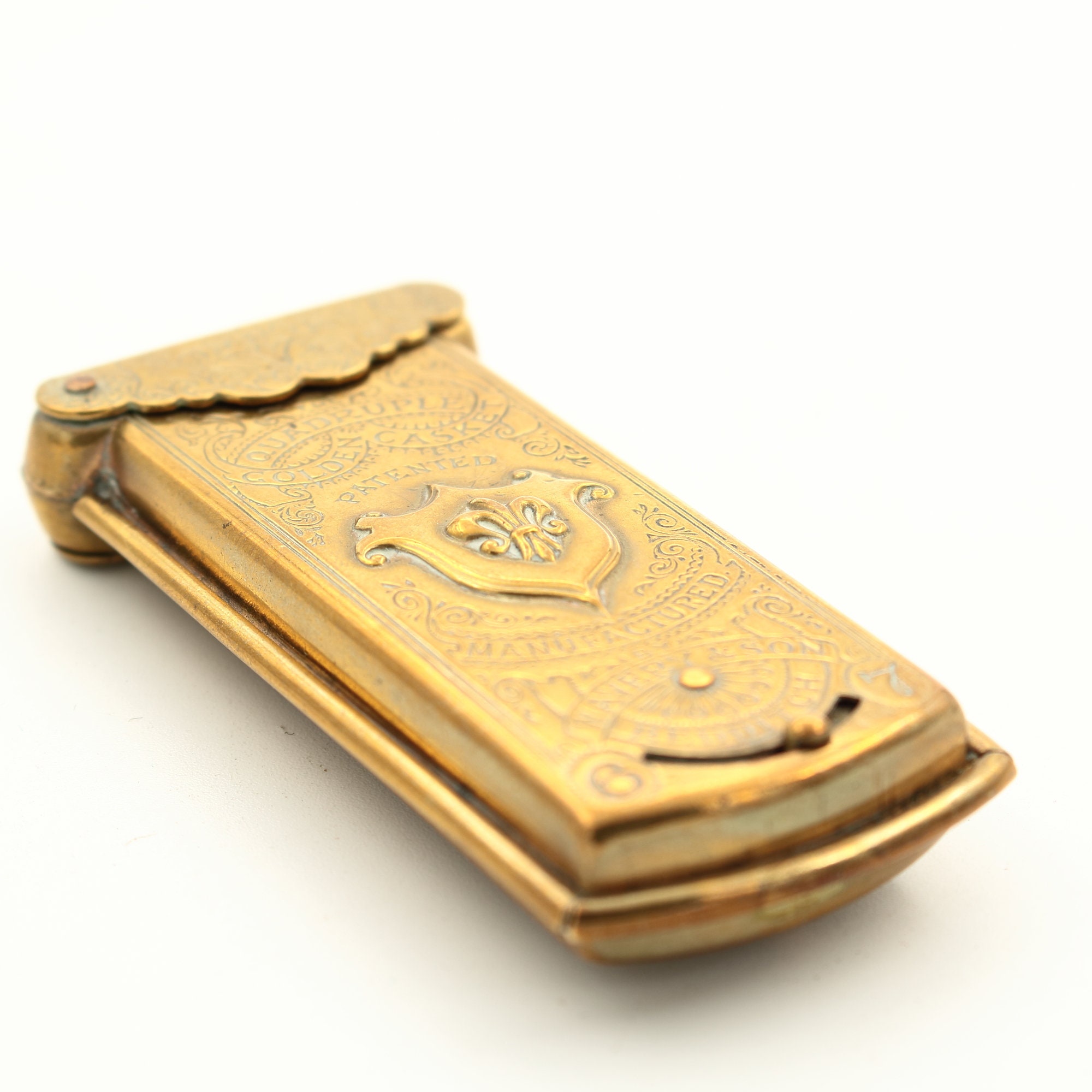 Victorian Avery Redditch Needle Case Golden Casket Brass Quadruple ...