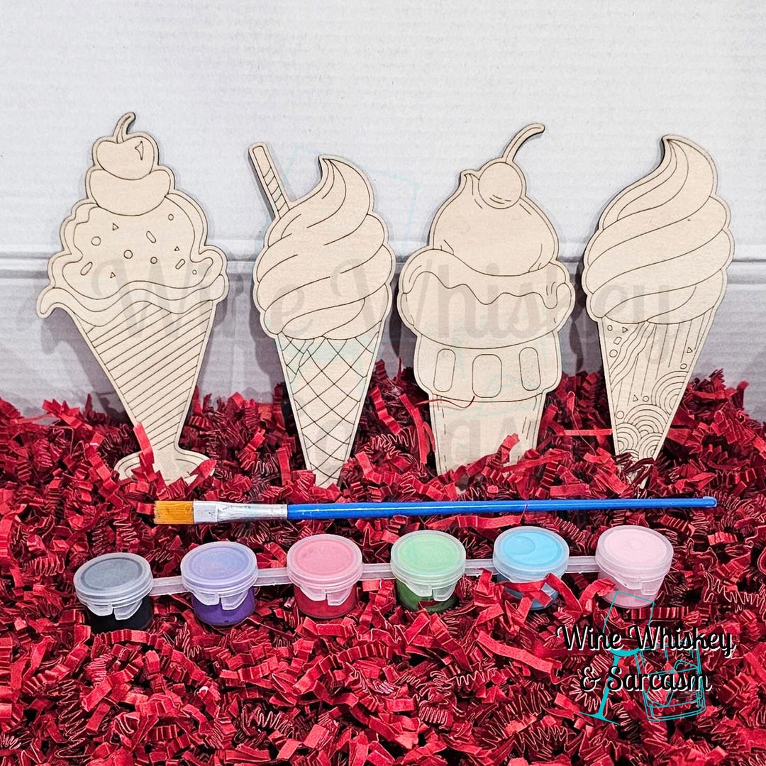 DIY Wooden Ice Cream Paint Kit - Paint Kit for Teens - Etsy