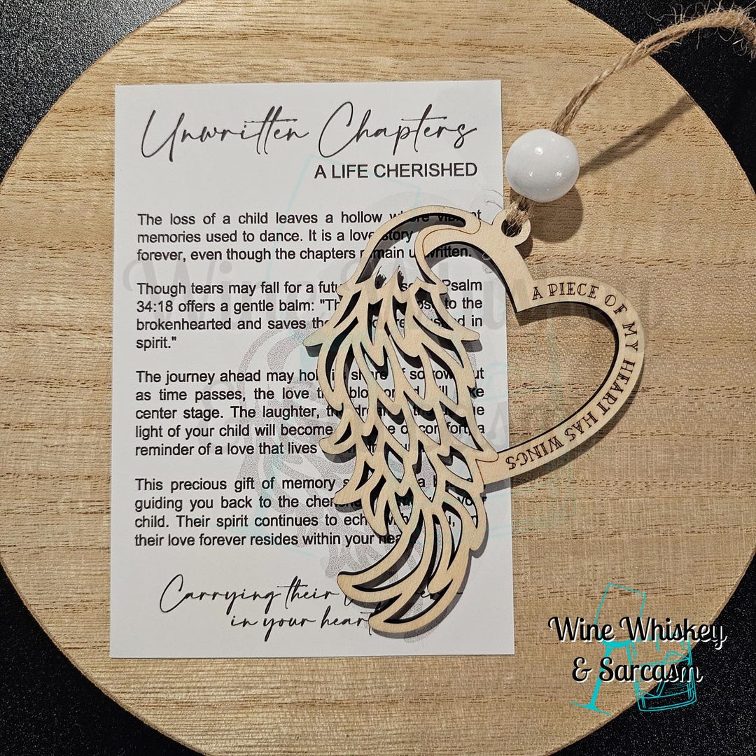 Angel Wings Story Charm | Cherished Life Ornament | Unwritten Chapters ...