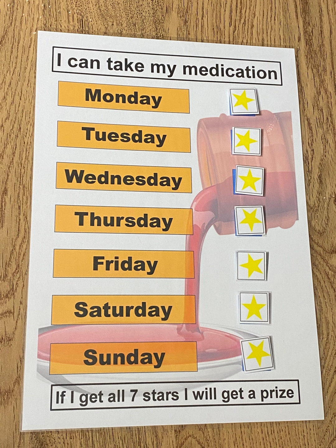 I Can Take My Medication Star Chart. Asd/special Needs/medicine/pills ...