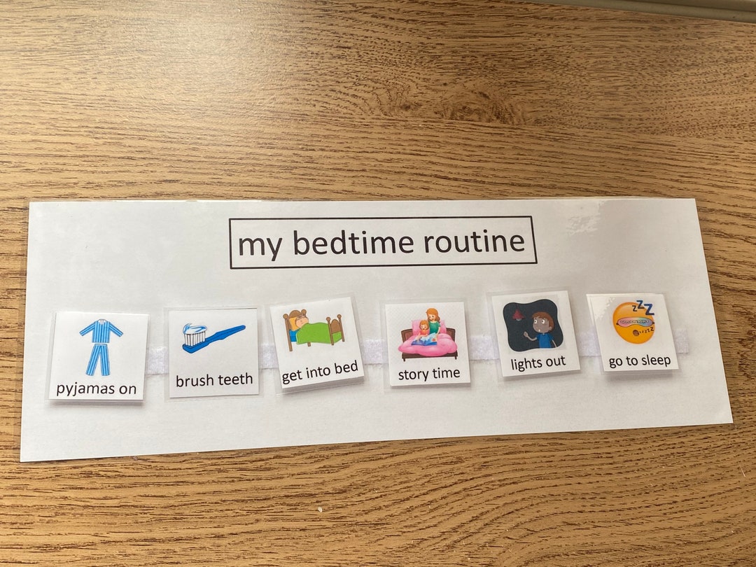 My Bedtime Routine Visual Aid With 24 Reusable Stickers. Ideal for ...