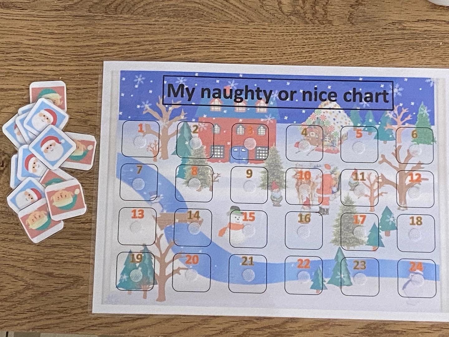 Naughty or Nice Behaviour Chart for Christmas Comes With 24 - Etsy