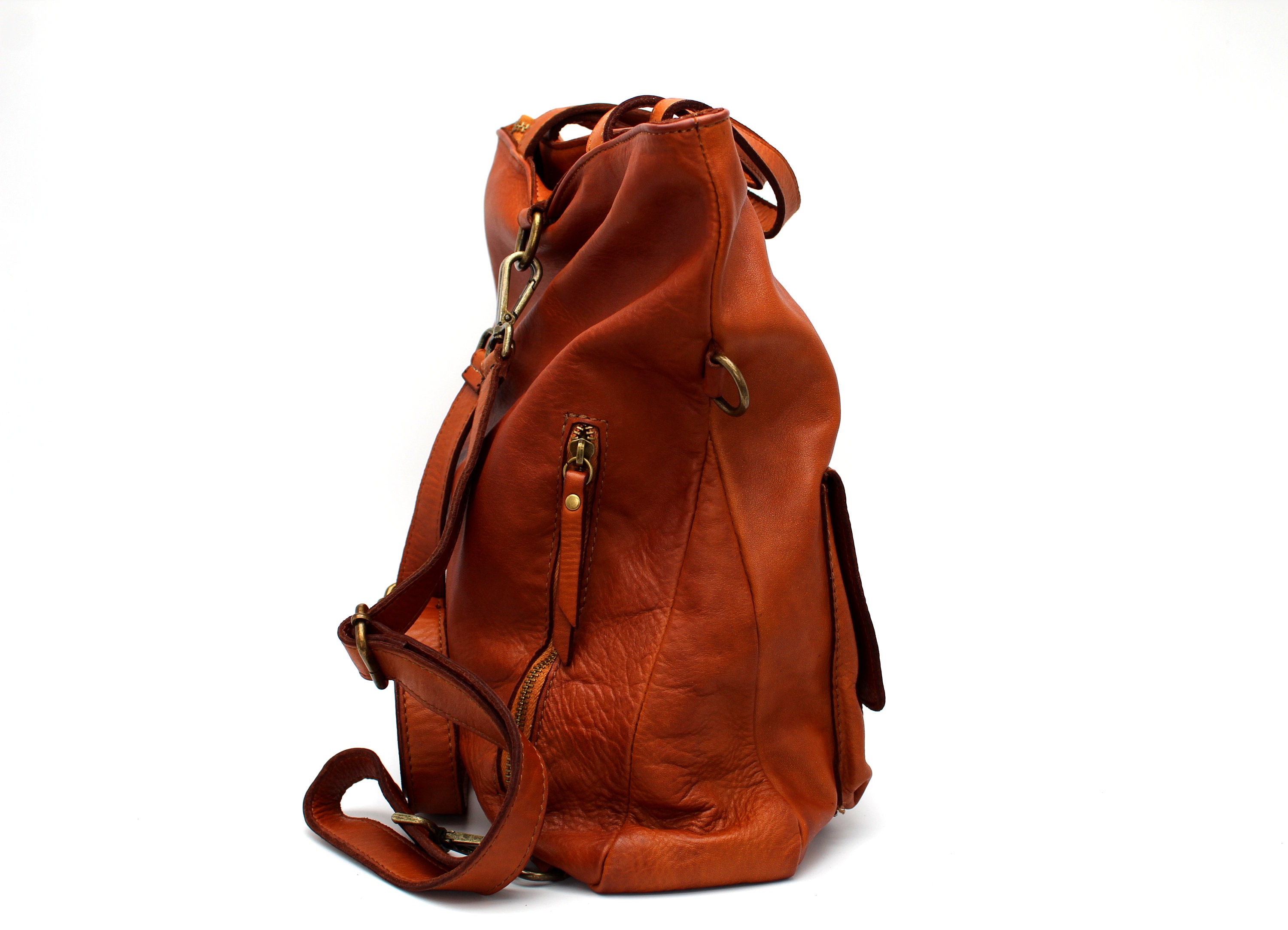 Soft Lather Bag Backpack Leather Handbag Made in Italy Soft Totes - Etsy