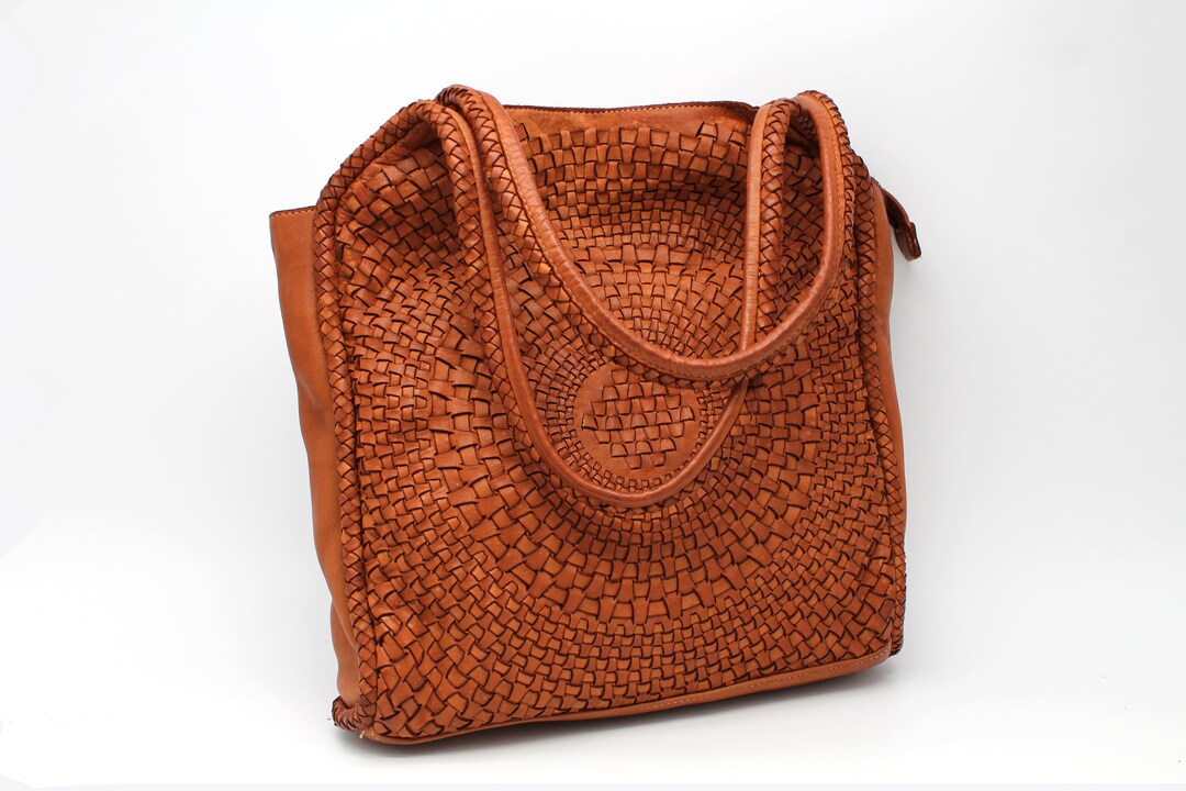 Soft Lather Bag Woven Leather Handbag Made in Italy Soft Totes Hobo Bag ...