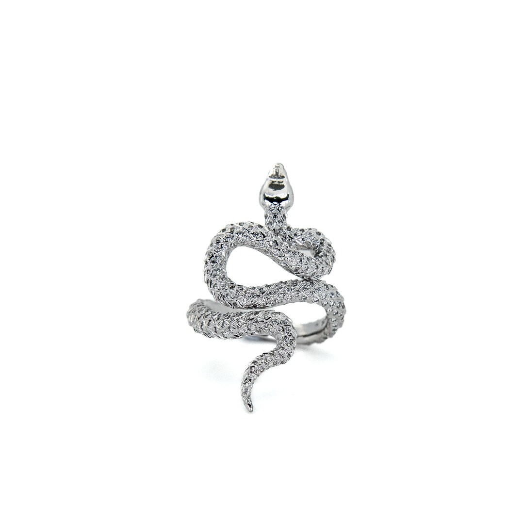 Diamond Encrusted Snake Statement Ring - Etsy