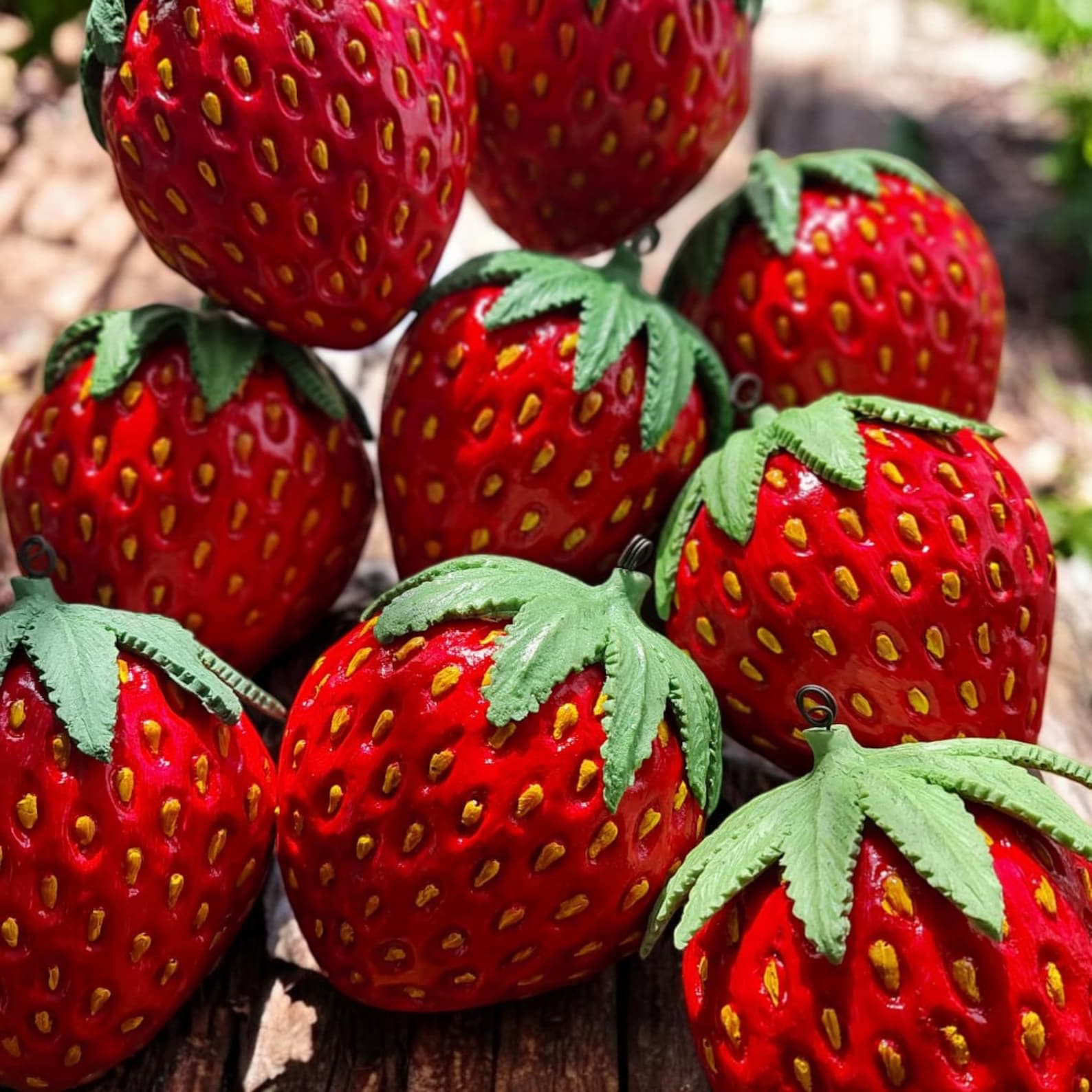 Giant Artificial Strawberry Hanging Decor: Realistic Garden and Shop ...