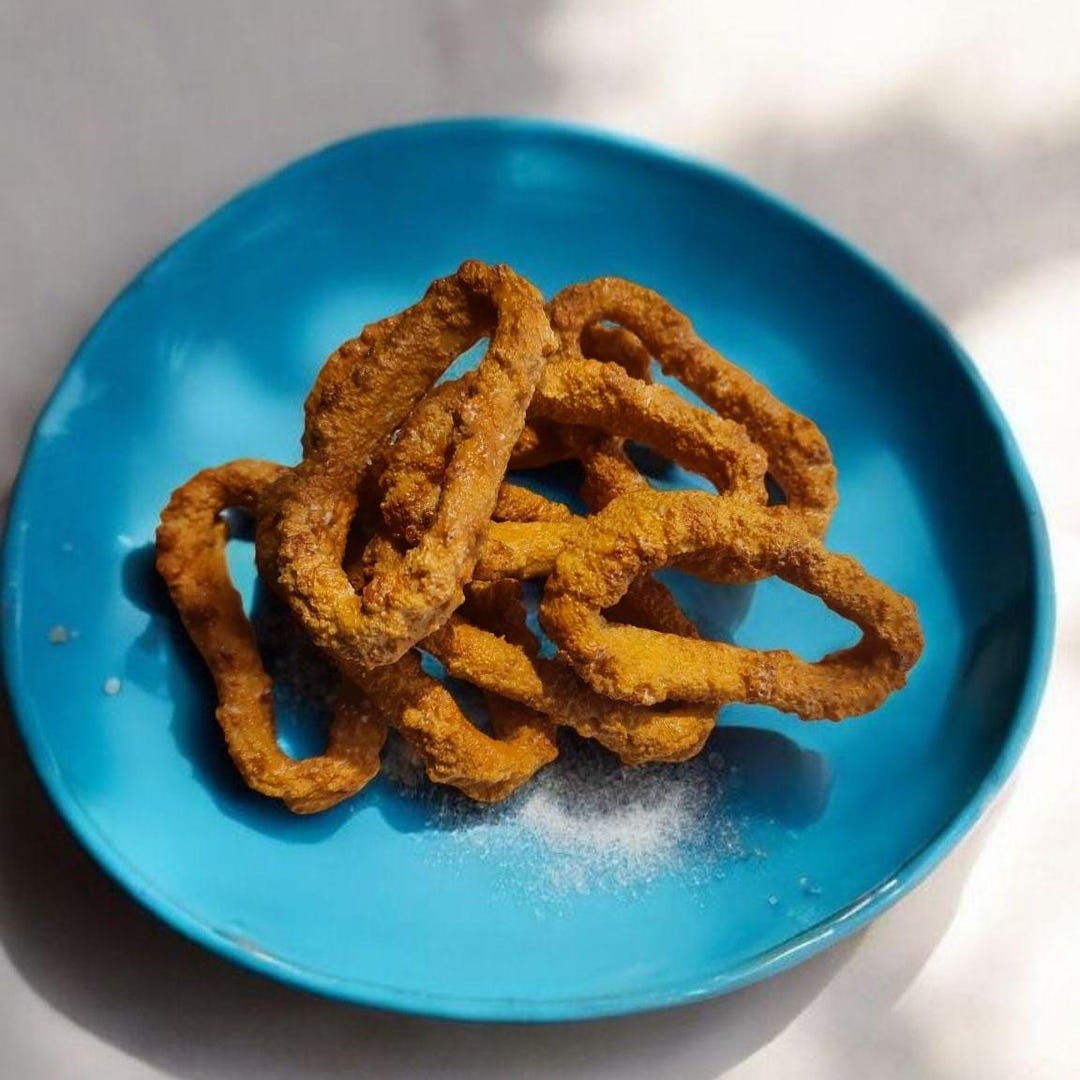 Fake Faux Seafood Realistic Fried Calamari Fish Artificial Seafood (set ...