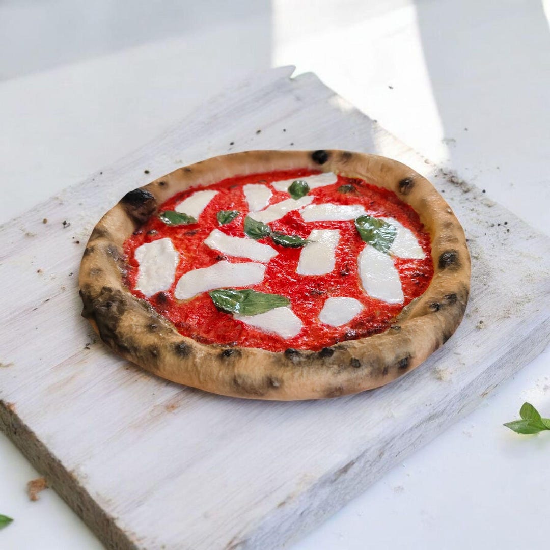 Realistic Neapolitan Pizza Replica: Handmade Faux Food Decor - Etsy