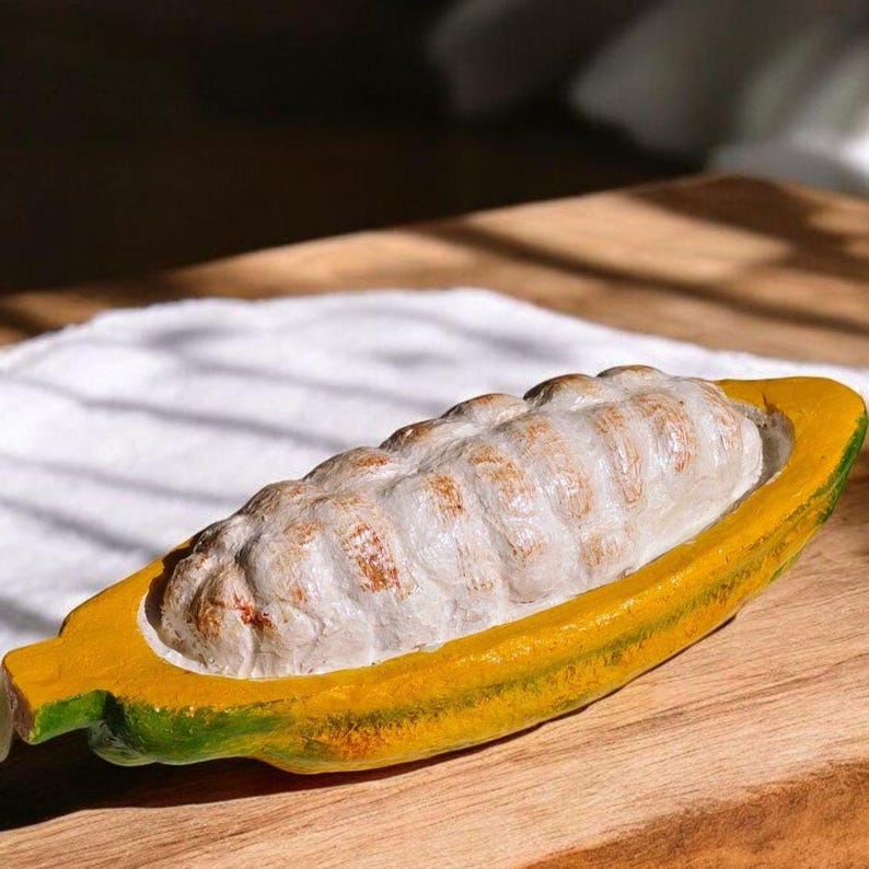 Realistic Fake Cocoa Fruit Replica, Half With Cocoa Beans: Tropical ...