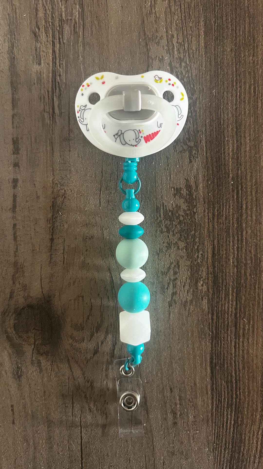 Pacifier Badge Reel • NICU Nurse ID Holder • Handmade Retractable Badge ...
