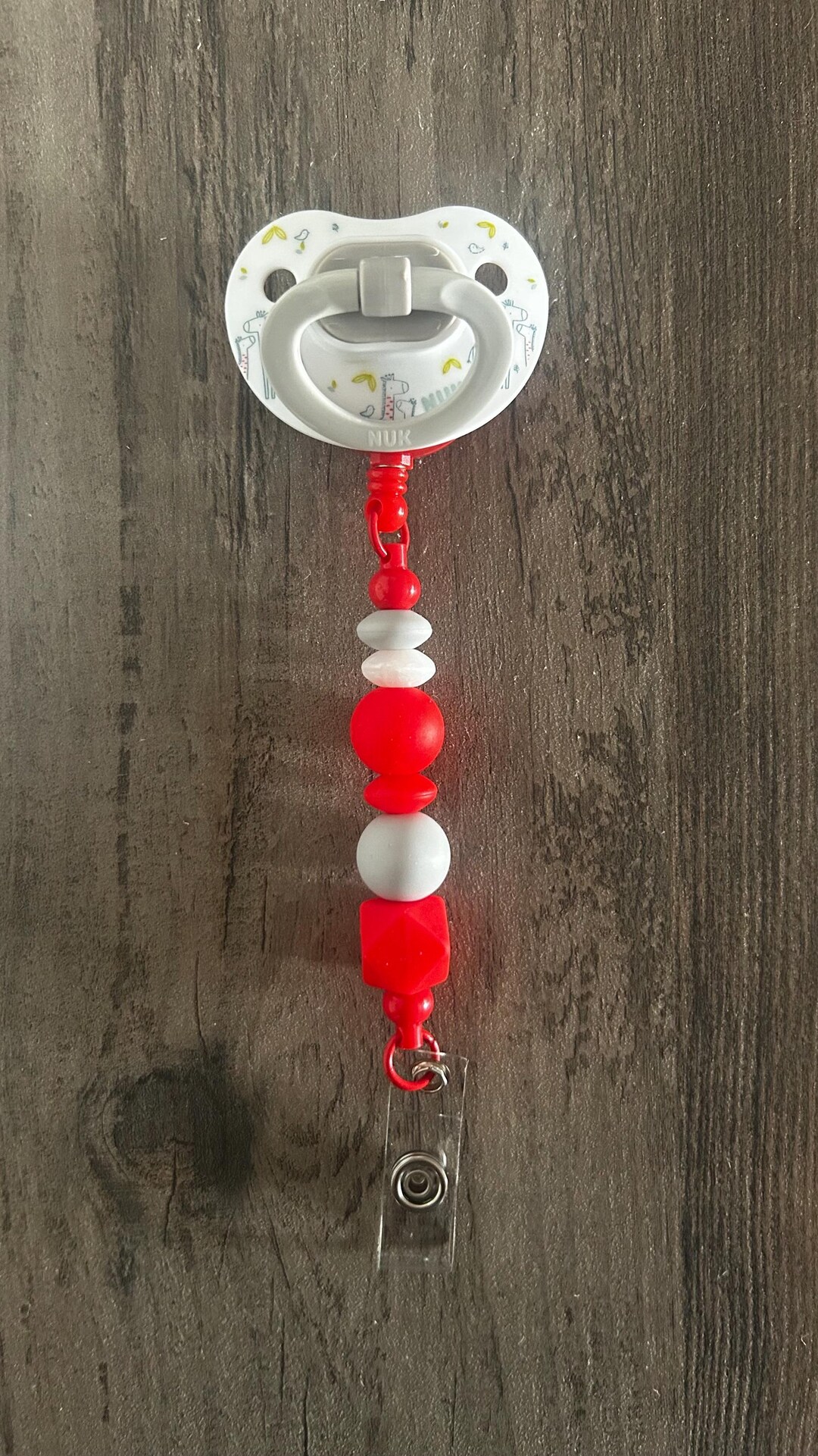Pacifier Badge Reel • NICU Nurse ID Holder • Handmade Retractable Badge ...