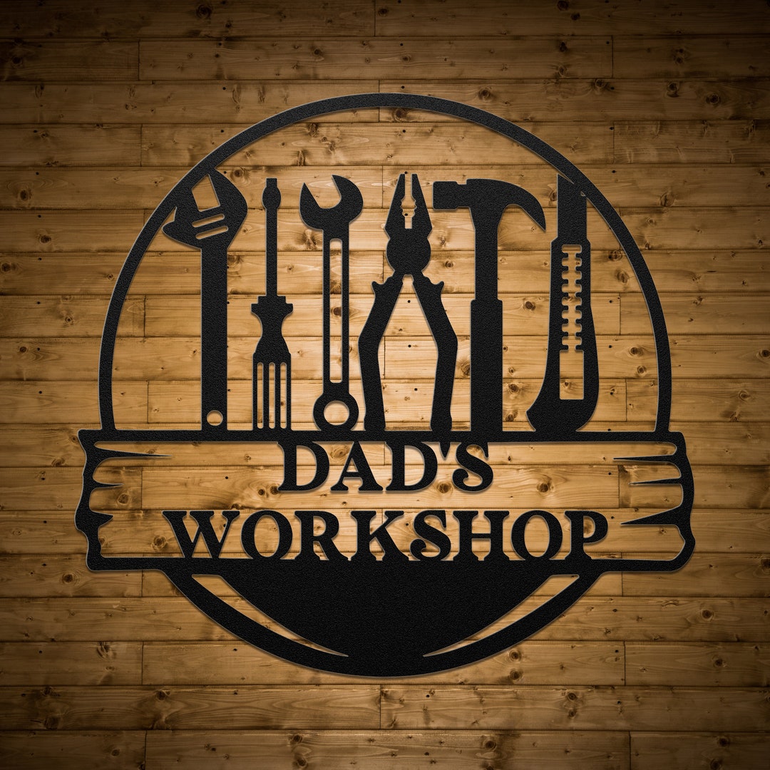 Workshop Sign, Custom Workshop Signs, Personalized Gifts for Dads, Dad ...