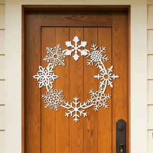 Snowflake Wreath, Winter Wreath Not Christmas, White Christmas Wreath ...