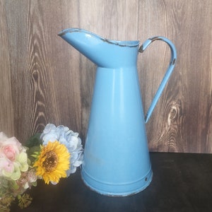 Vintage Enamel Jug - Etsy