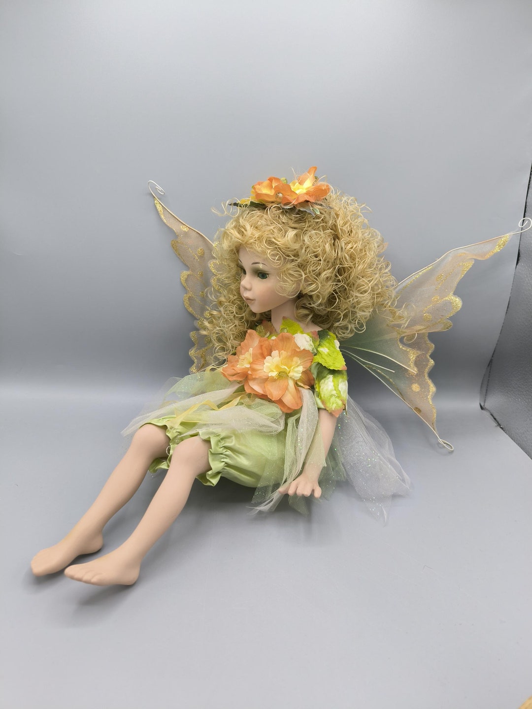 Vintage Porcelain Elf Doll, Cute Elf Girl With Wings, Forest Fairy Doll ...