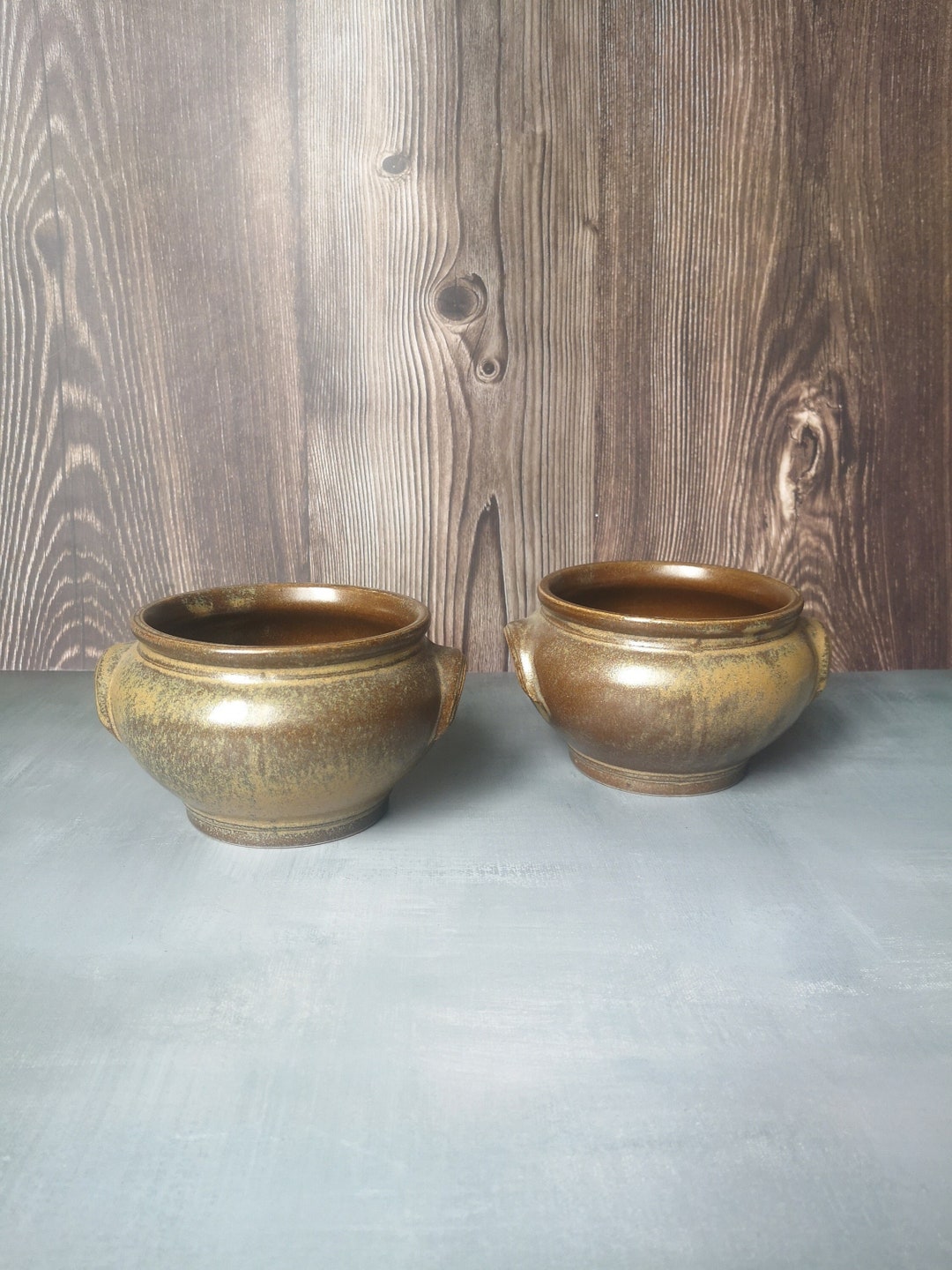 Vintage Stunning Aged Sandstone Pots, Set of Two Charming Pots, Cute ...