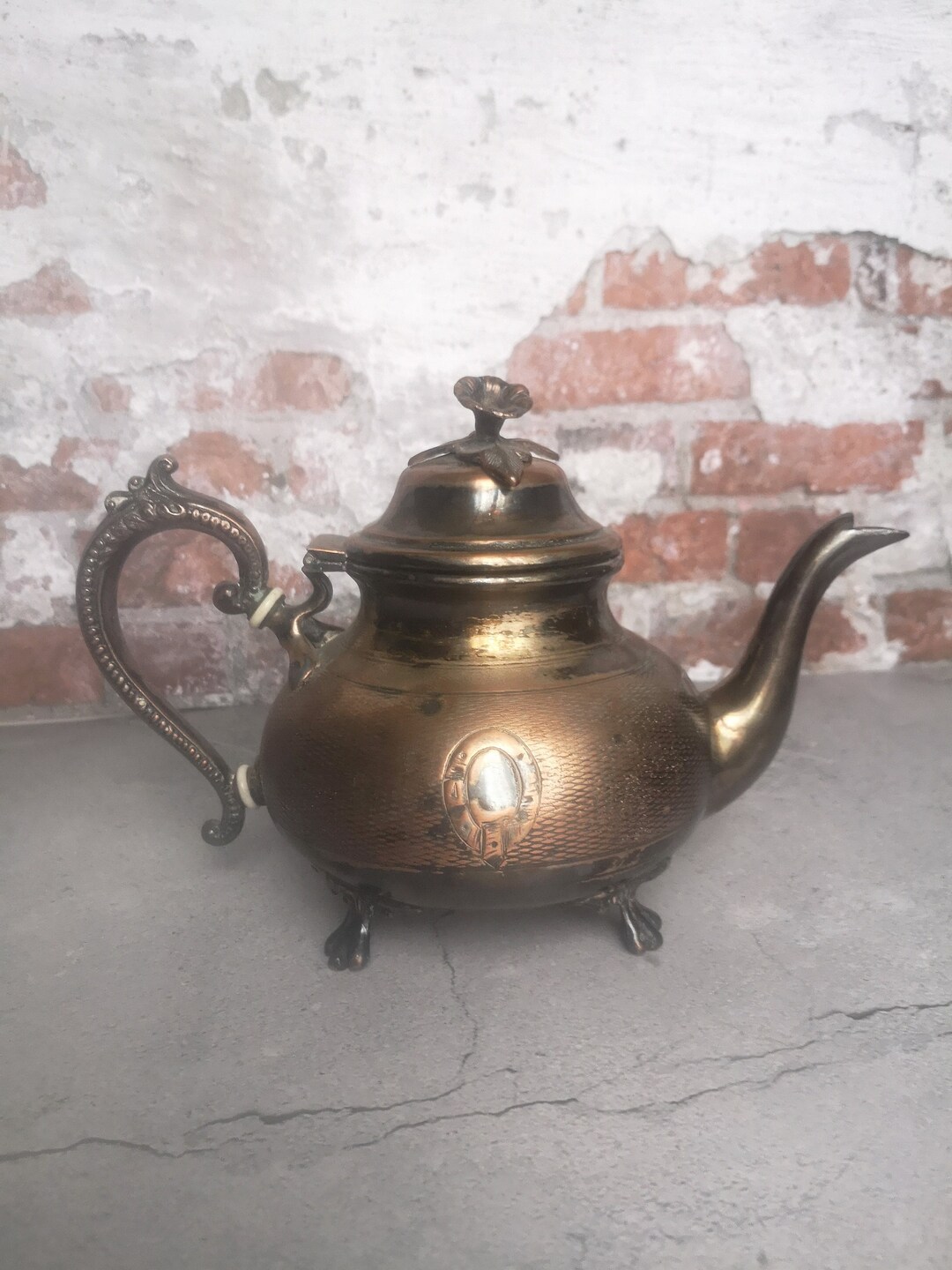 Vintage Early 20th Century Teapot/coffee Pot With Flower on the Lid and ...