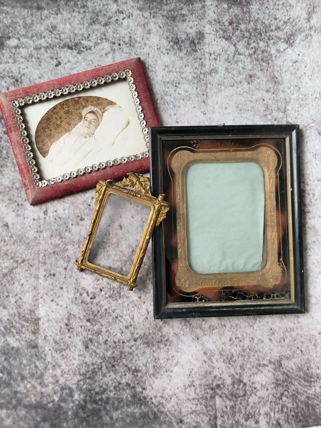 Antique Photo Frames 19 Th Century, Set of 3 Different Photo Frames ...