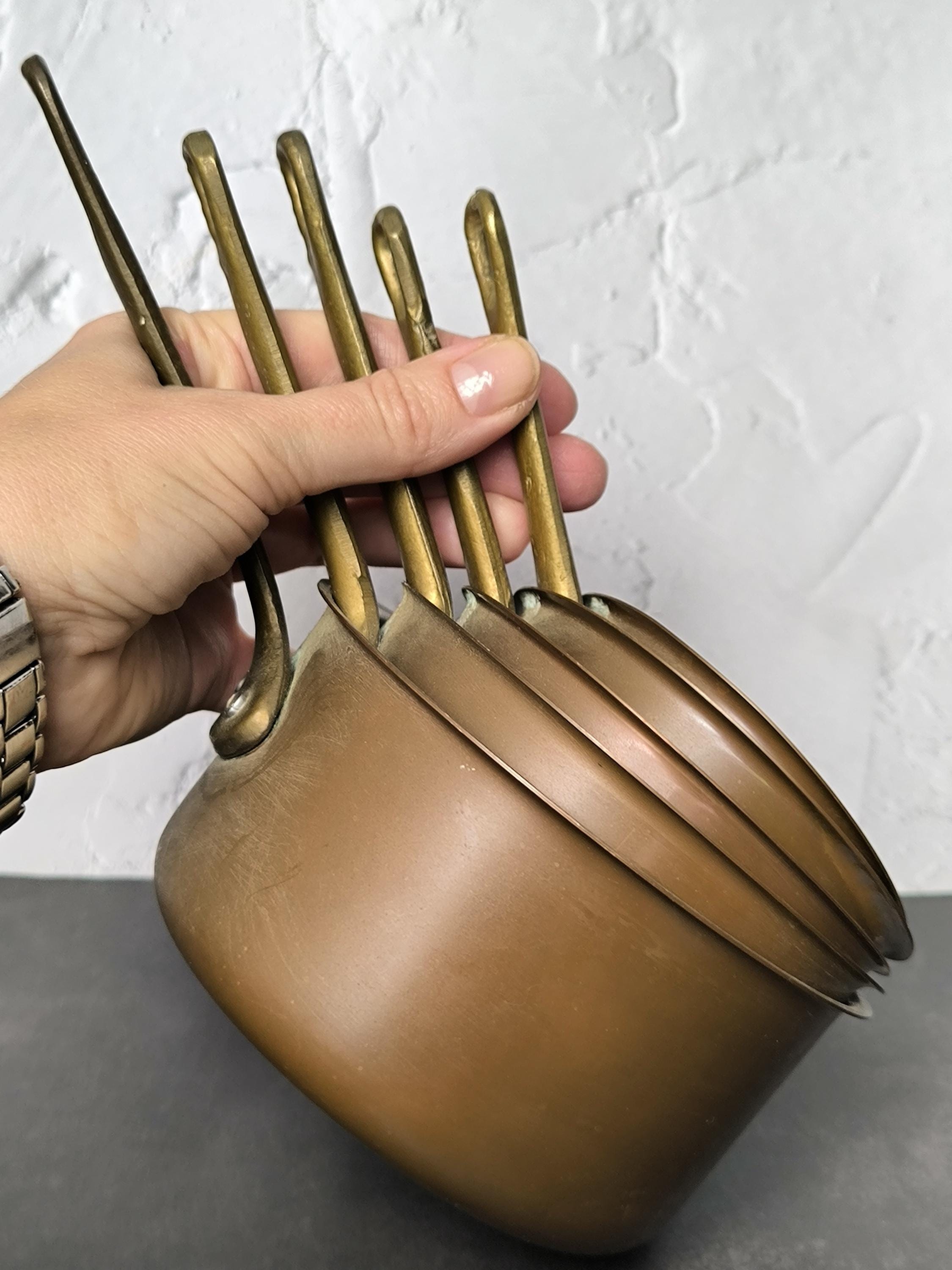 Vintage Copper Ladles, Copper Ladles Set for Wall Decoration, 5 Copper ...