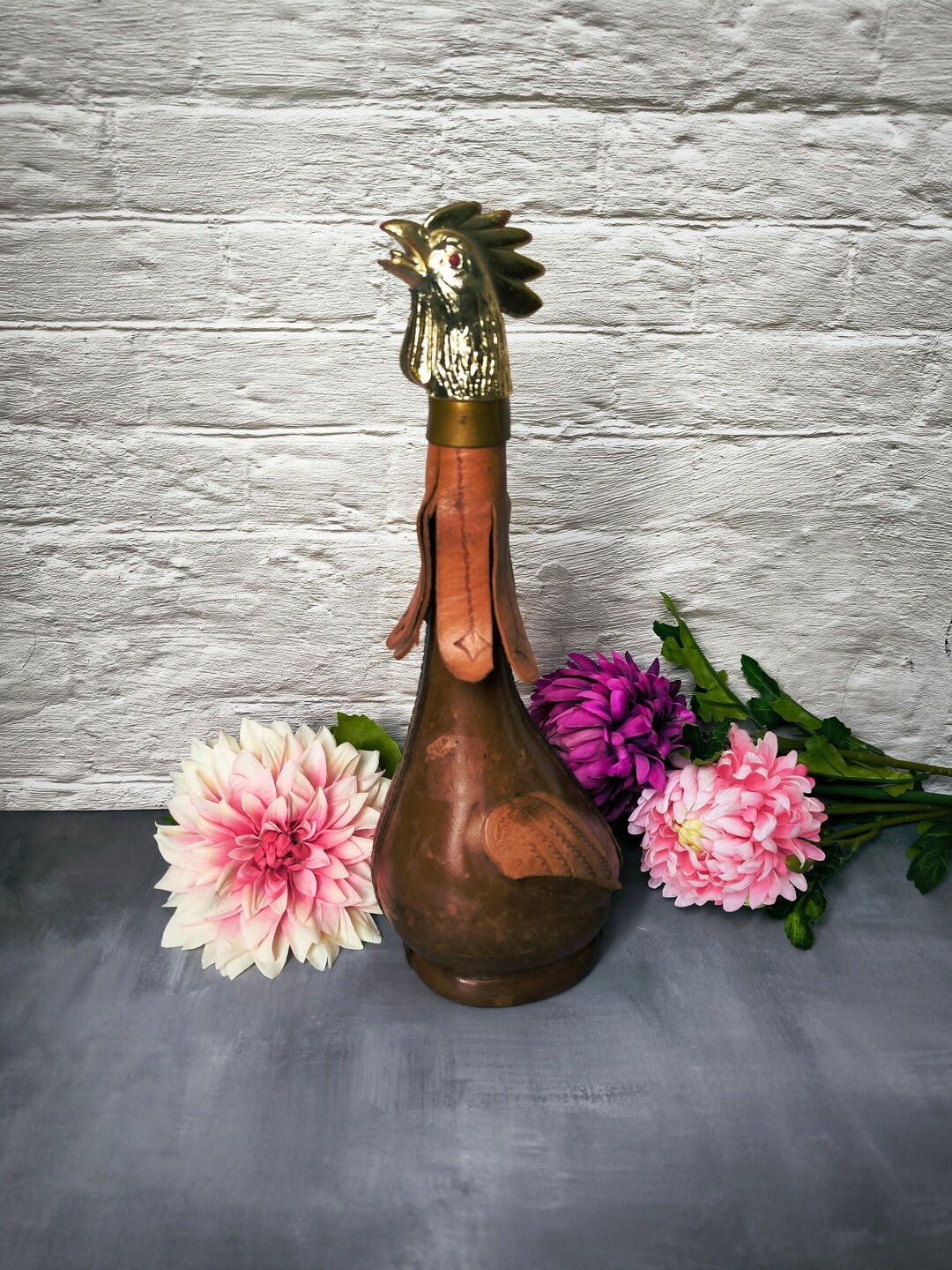 Vintage Tall Rooster Bottle, French Vintage Bottle With Cork, Rooster ...
