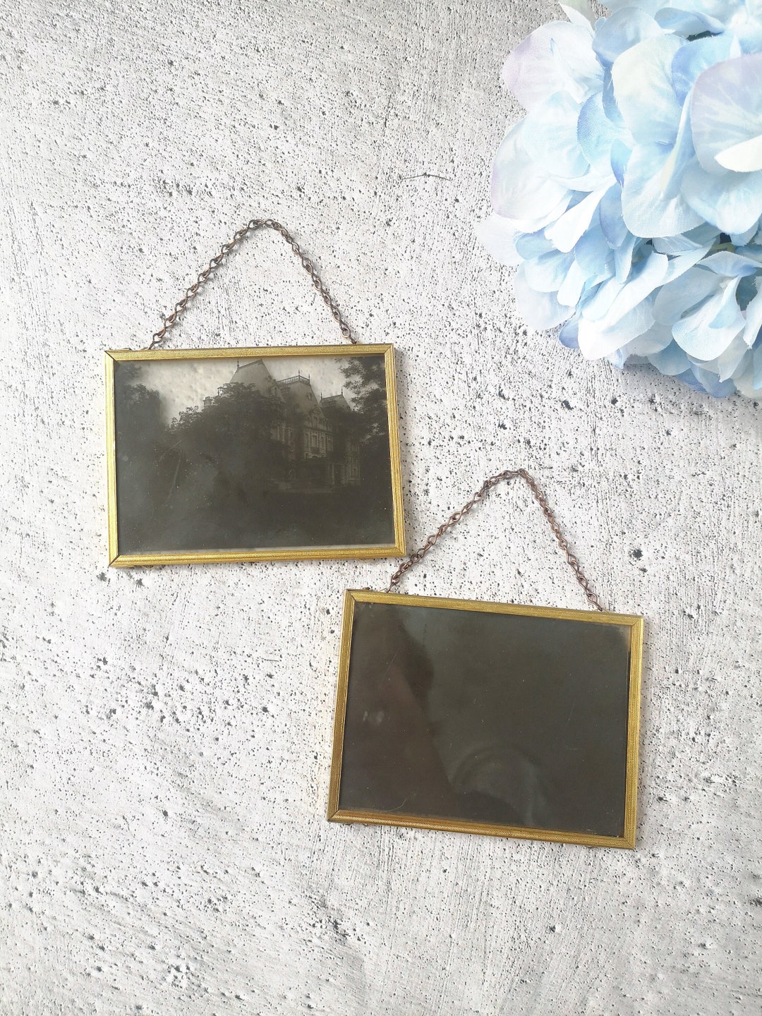 Vintage Photo Frames From the 19th Century, Photo on Glass, Rare ...
