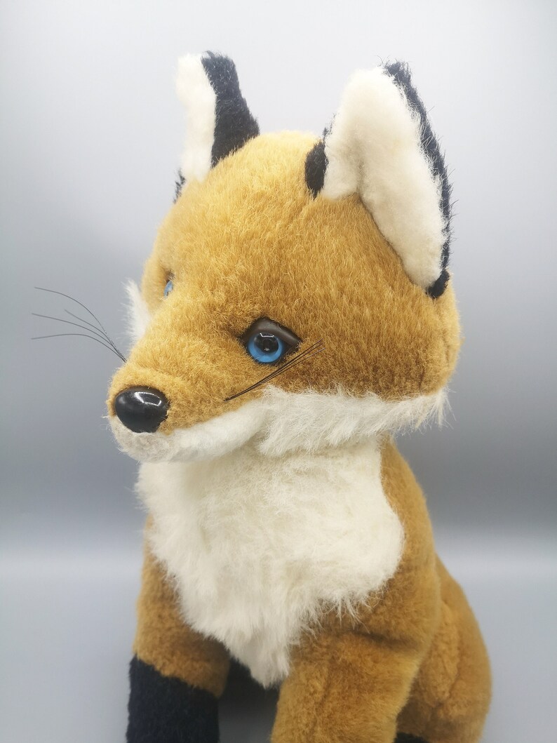 Vintage Soft Toy Fox With Blue Eyes, Beautiful Large Toy, Cute Gift for ...