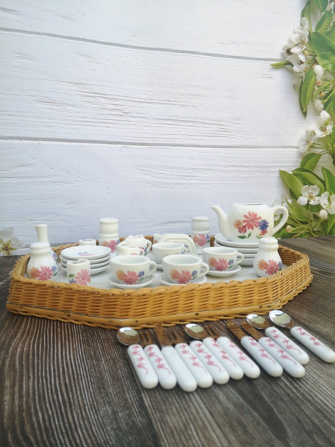 Vintage Miniature Tea Set, 40 Pieces Plus Nice Tray, Amazing Tea Table ...
