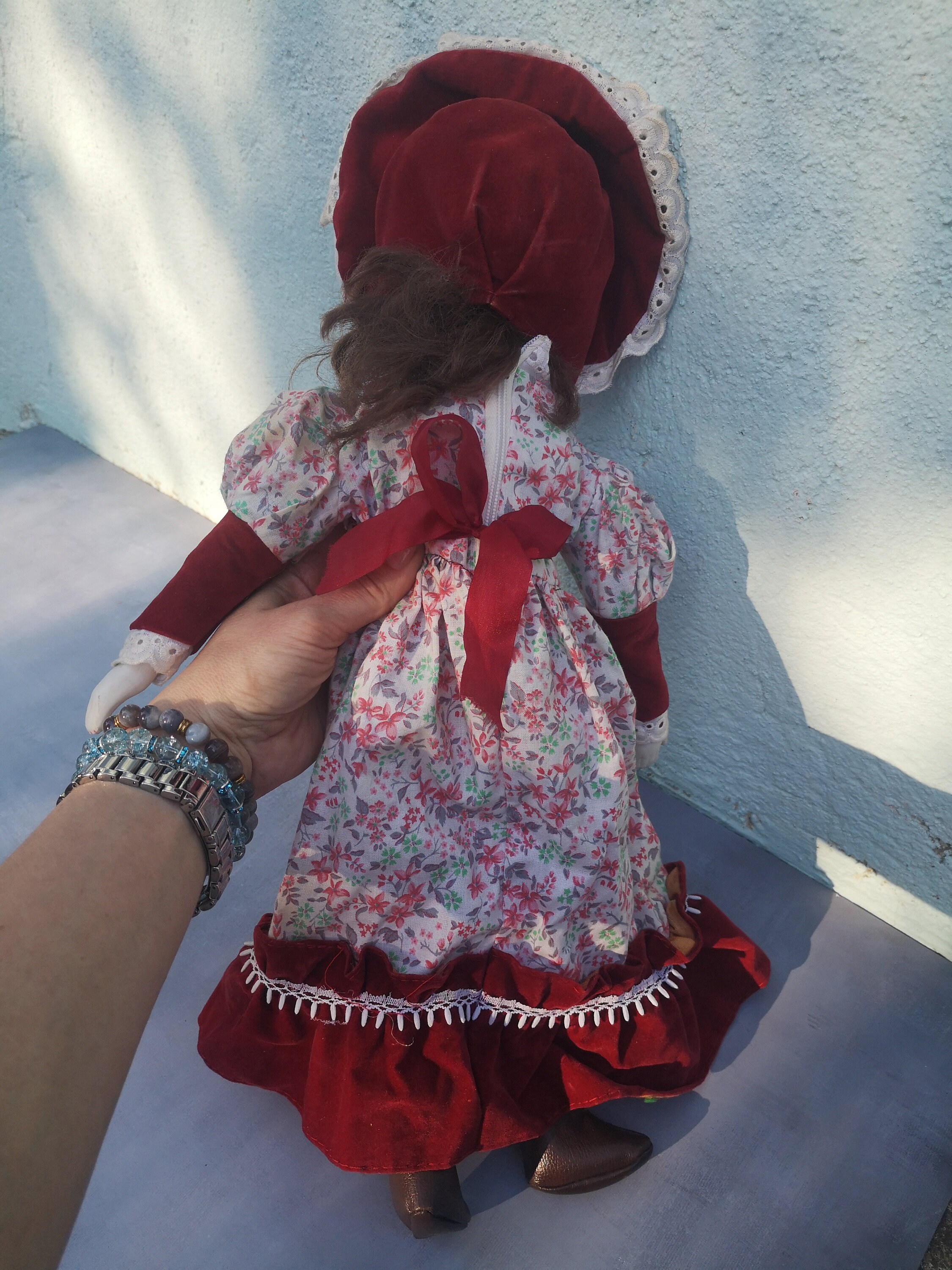 Vintage Doll With Porcelain Head Arms and Legs Rag Body - Etsy